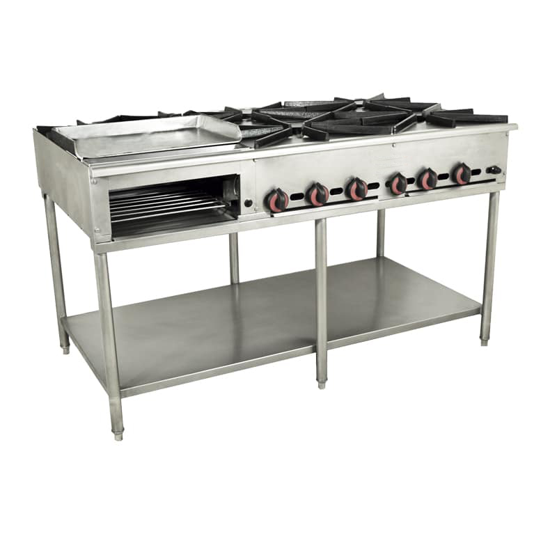 Cocina/Estufa 6 Puestos y Plancha | Equipos de Cocina Comek